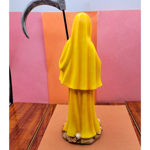 Art | Santa Muerte Yellow Statue 12holy Death Grim Reaper Money Stand ...